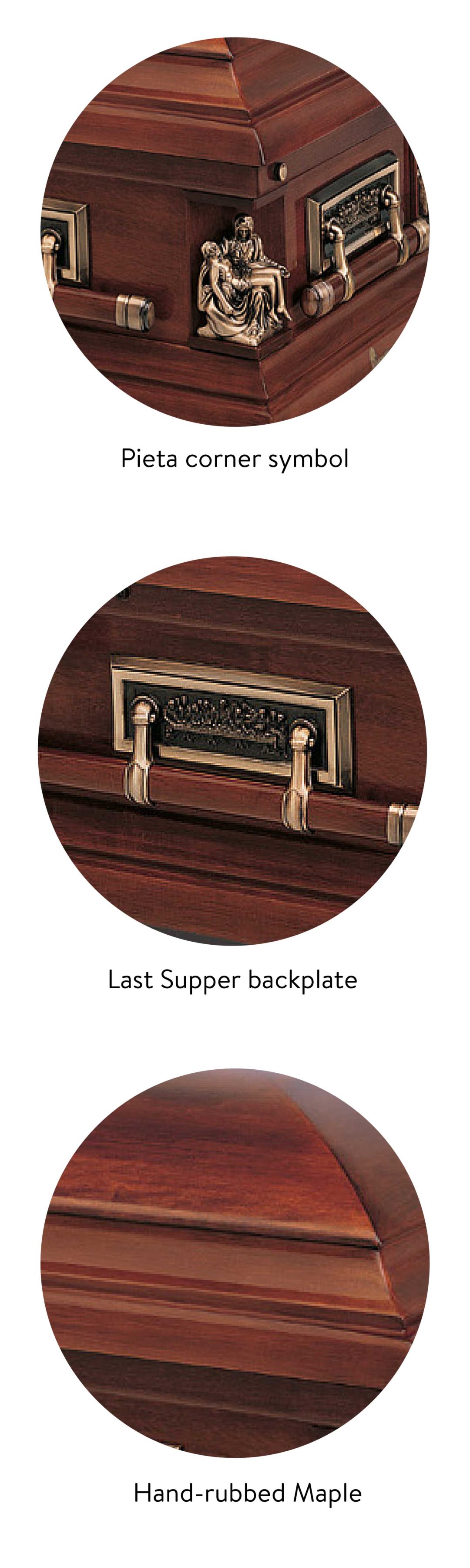 Just look at the features included with our Batesville Pieta Maple ...